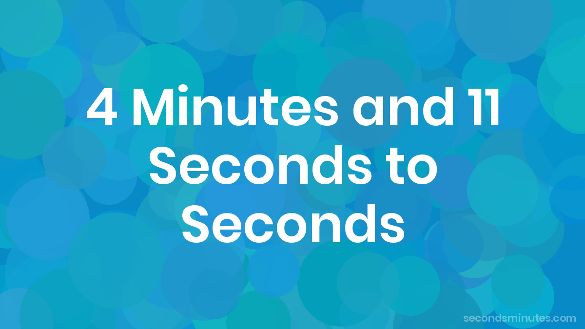 4 minutes and 11 seconds to seconds